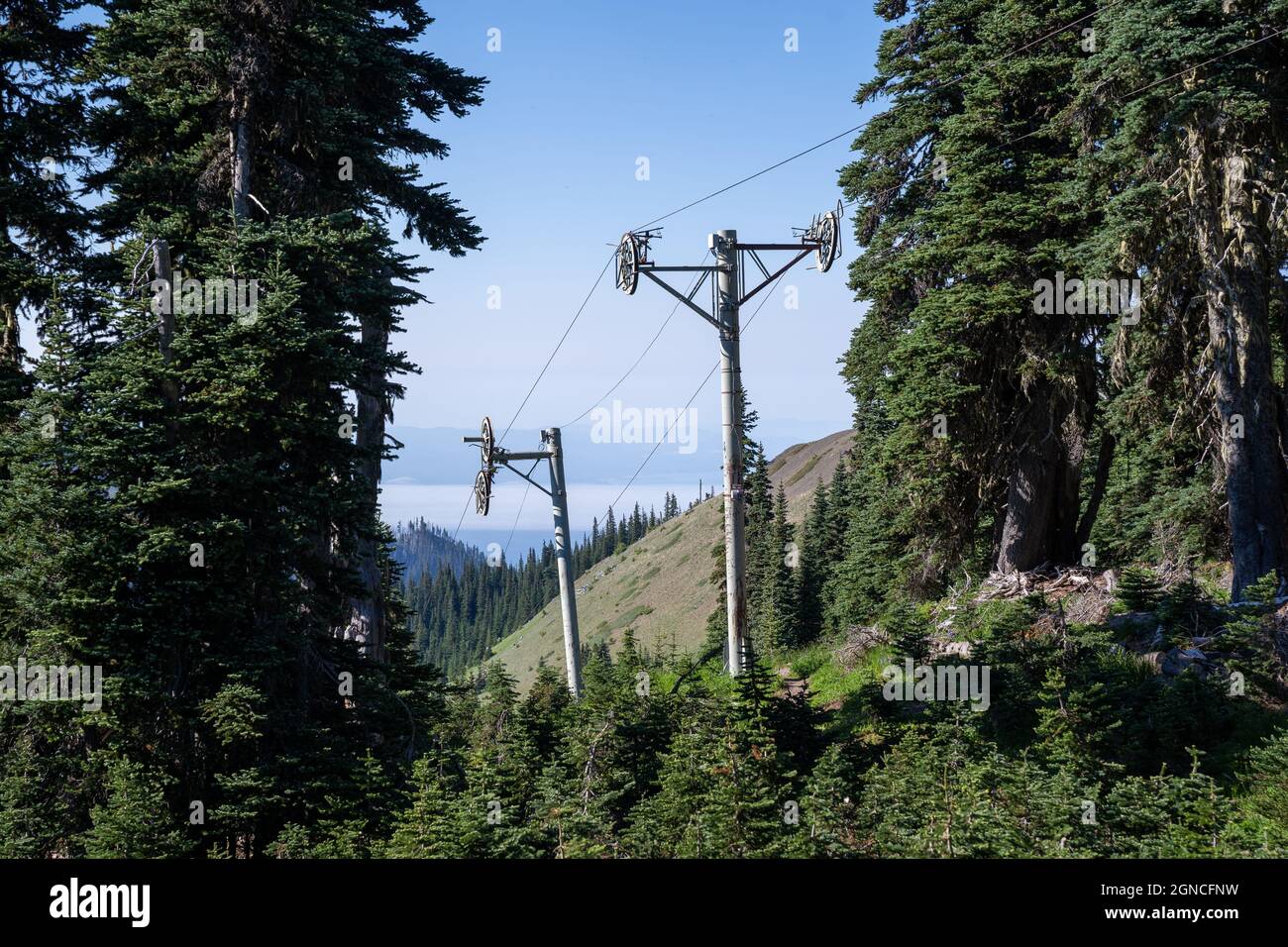 Poma Ski Lift equipment on Hurricane Ridge in Olympic National Park in ...