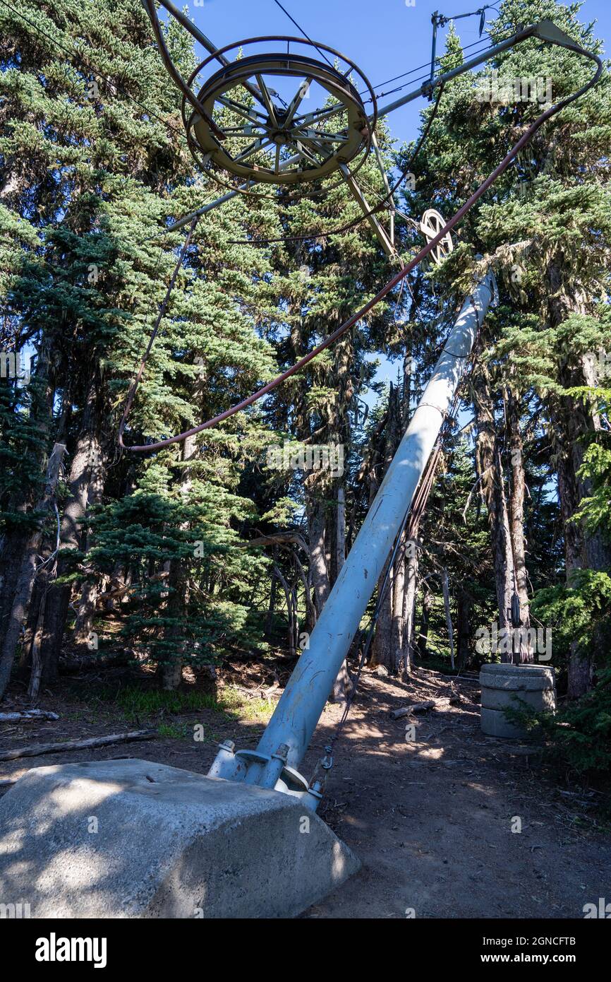 Poma Ski Lift equipment on Hurricane Ridge in Olympic National Park in ...