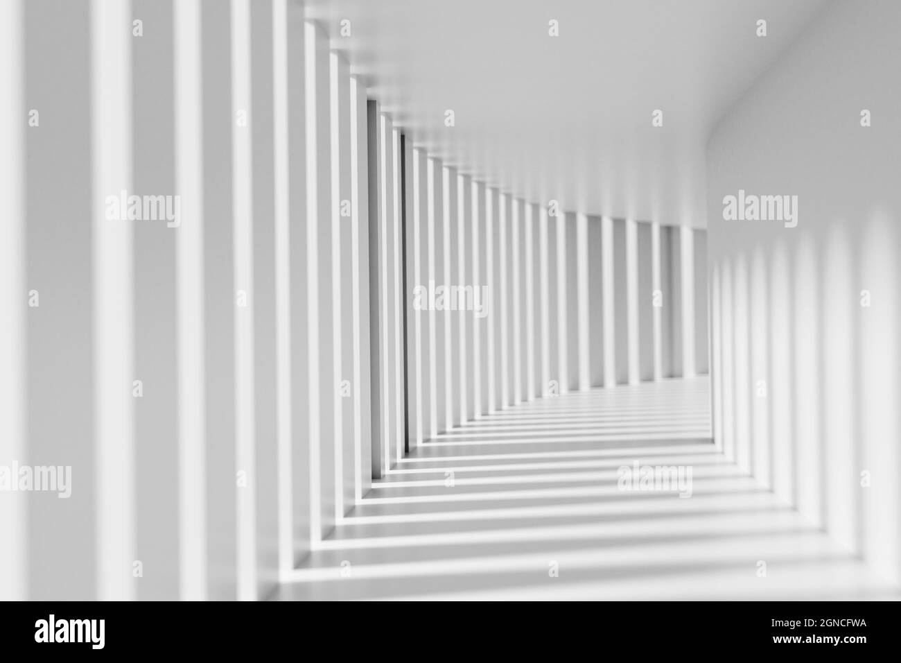 white walking way interior design, 3d illustration rendering Stock ...