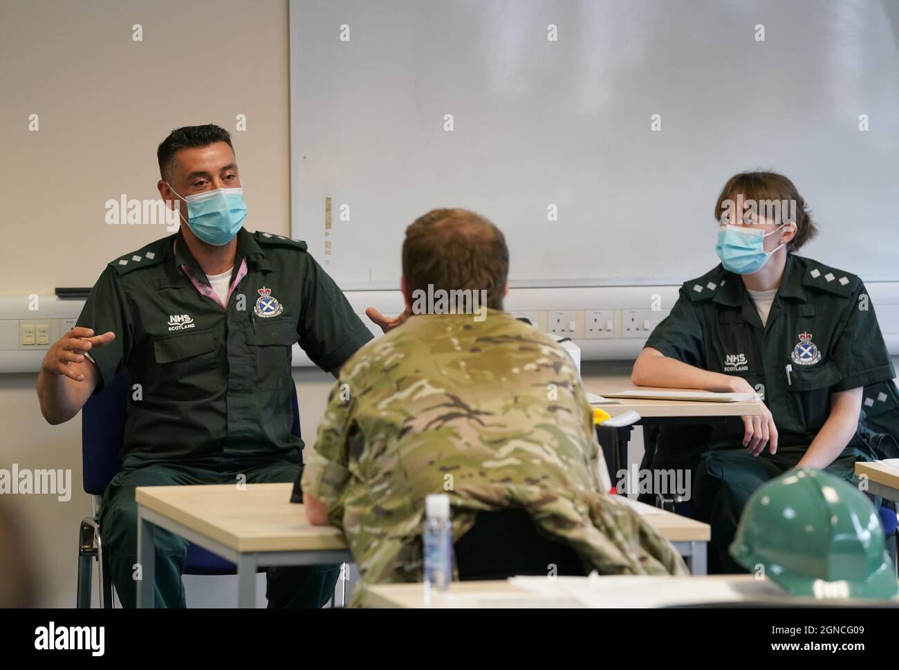 Scottish Ambulance Service training officer Gavin Wright gives ...
