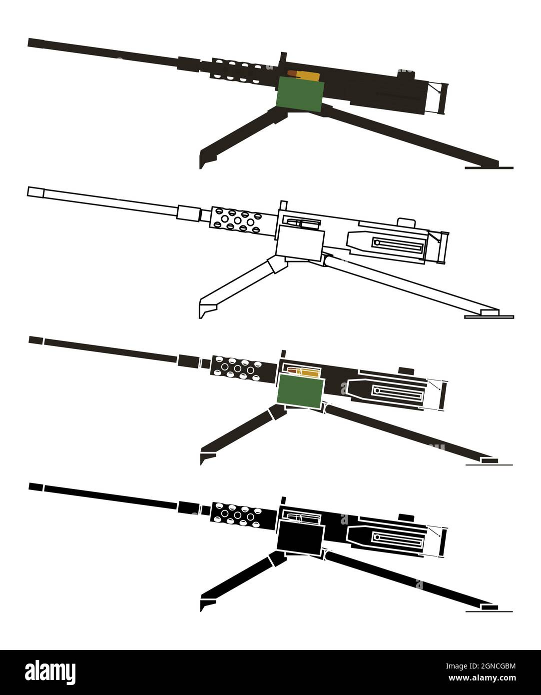 Machine gun browning Stock Vector Images - Alamy