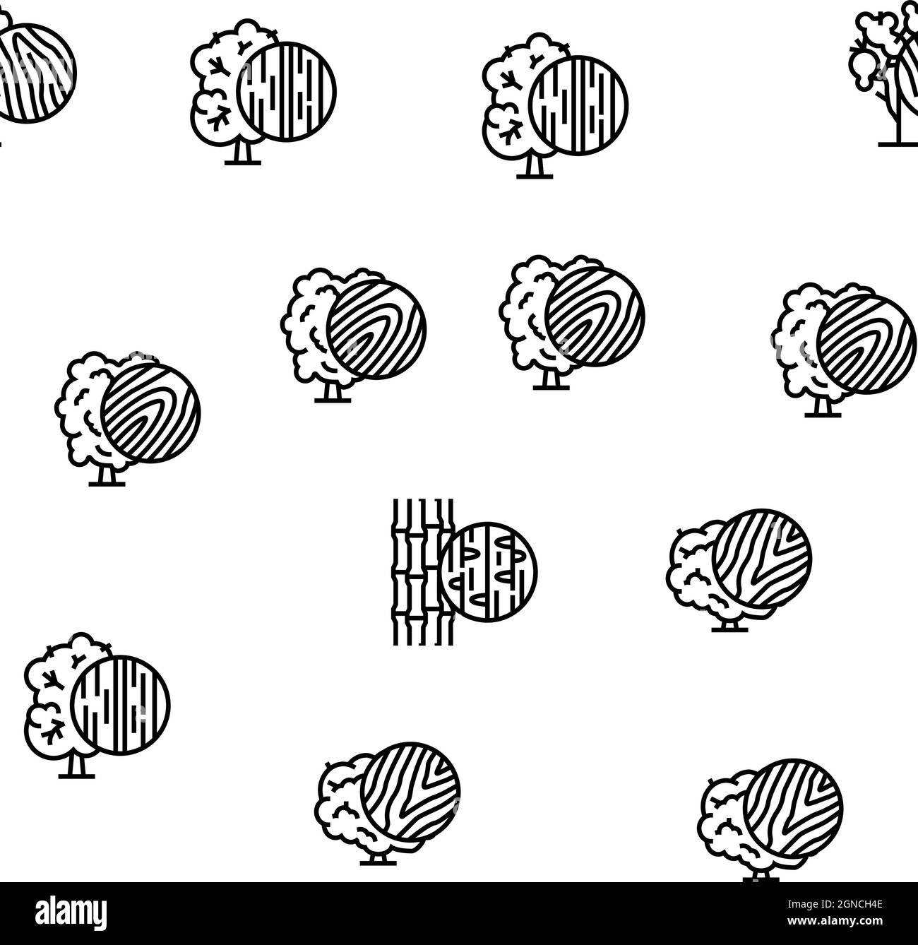 Wood Land Growth Natural Tree Icons Set Vector Stock Vector Image & Art ...