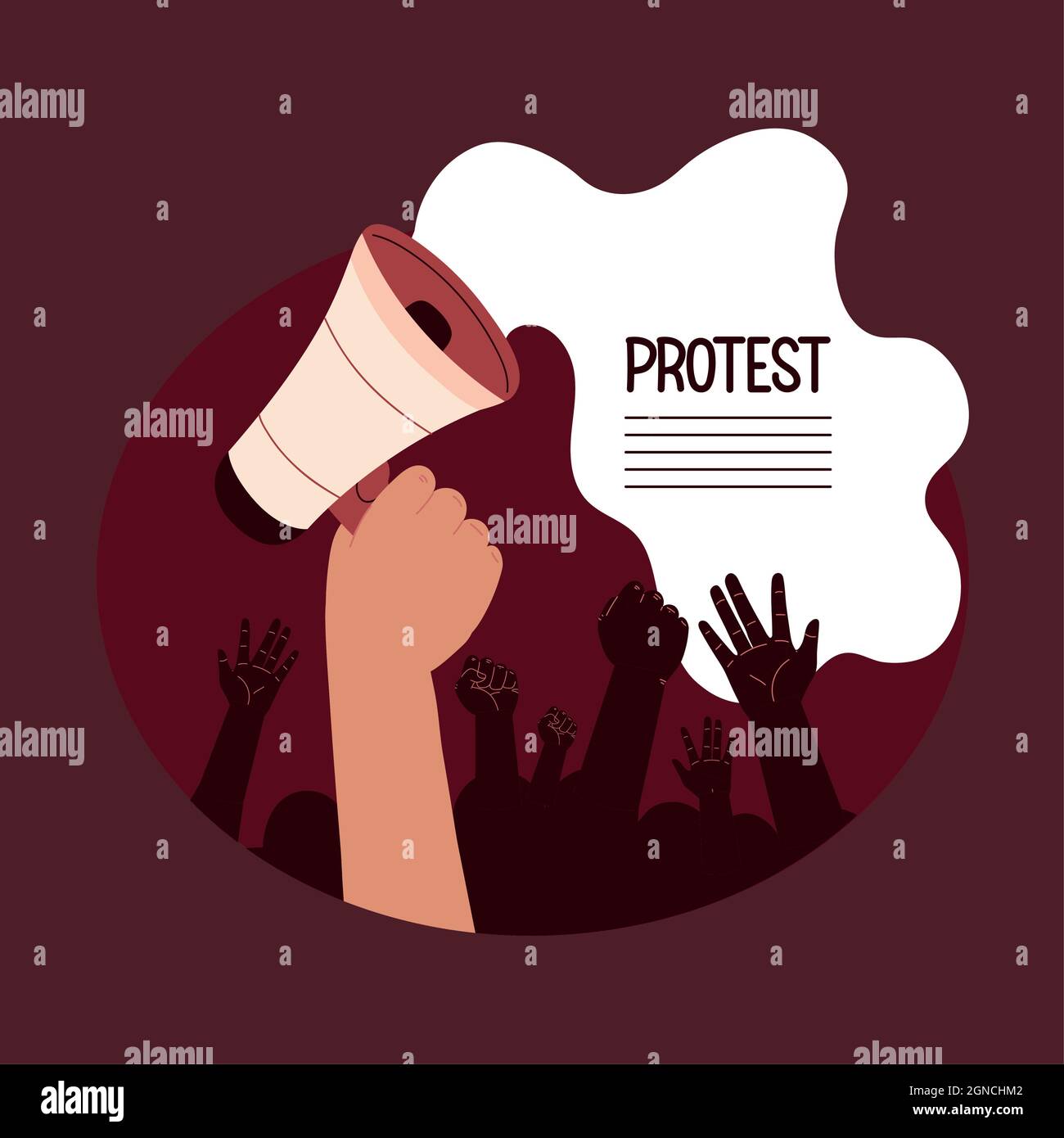 protest activists with megaphone Stock Vector Image & Art - Alamy