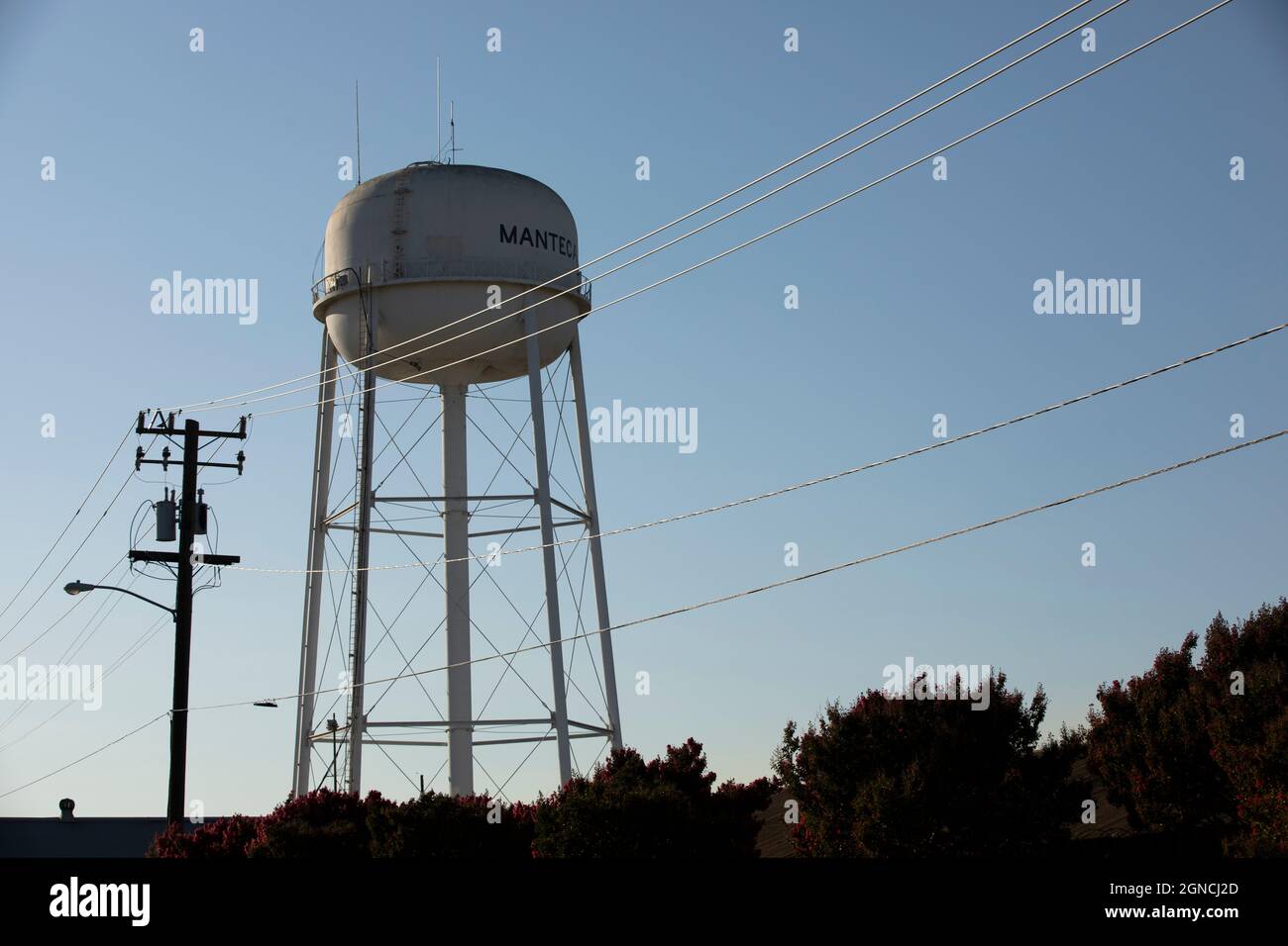 Manteca, California, USA - July 15, 2021: Afternoon sun shines on the ...