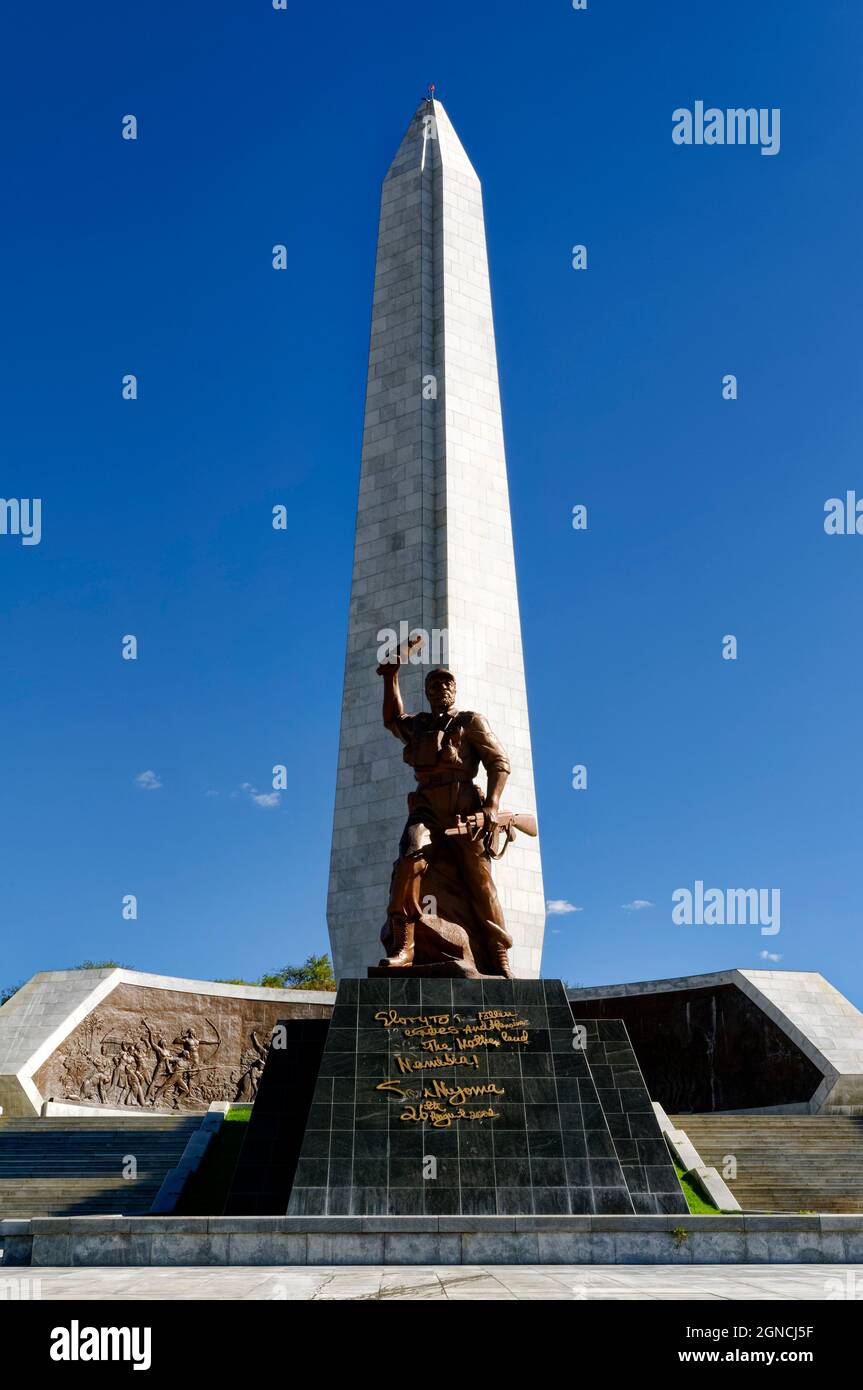 War memorial "National Heroes’ Acre" near Windhoek: Obelisk and soldier ...
