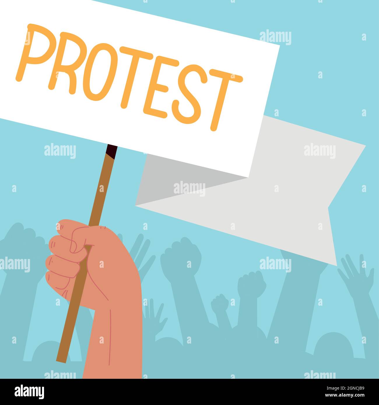 hand with protest text Stock Vector Image & Art - Alamy