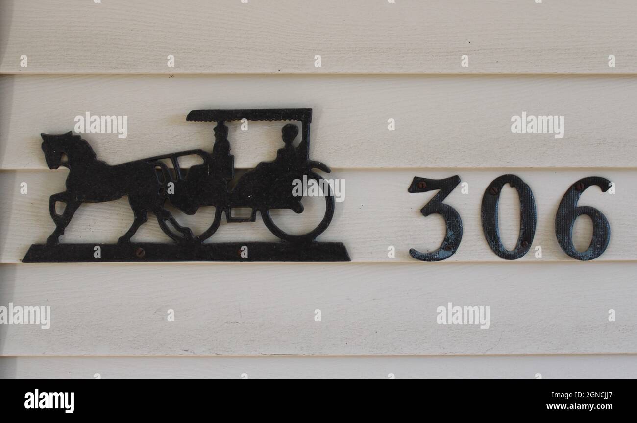 Old fashioned numbers on a house Stock Photo - Alamy