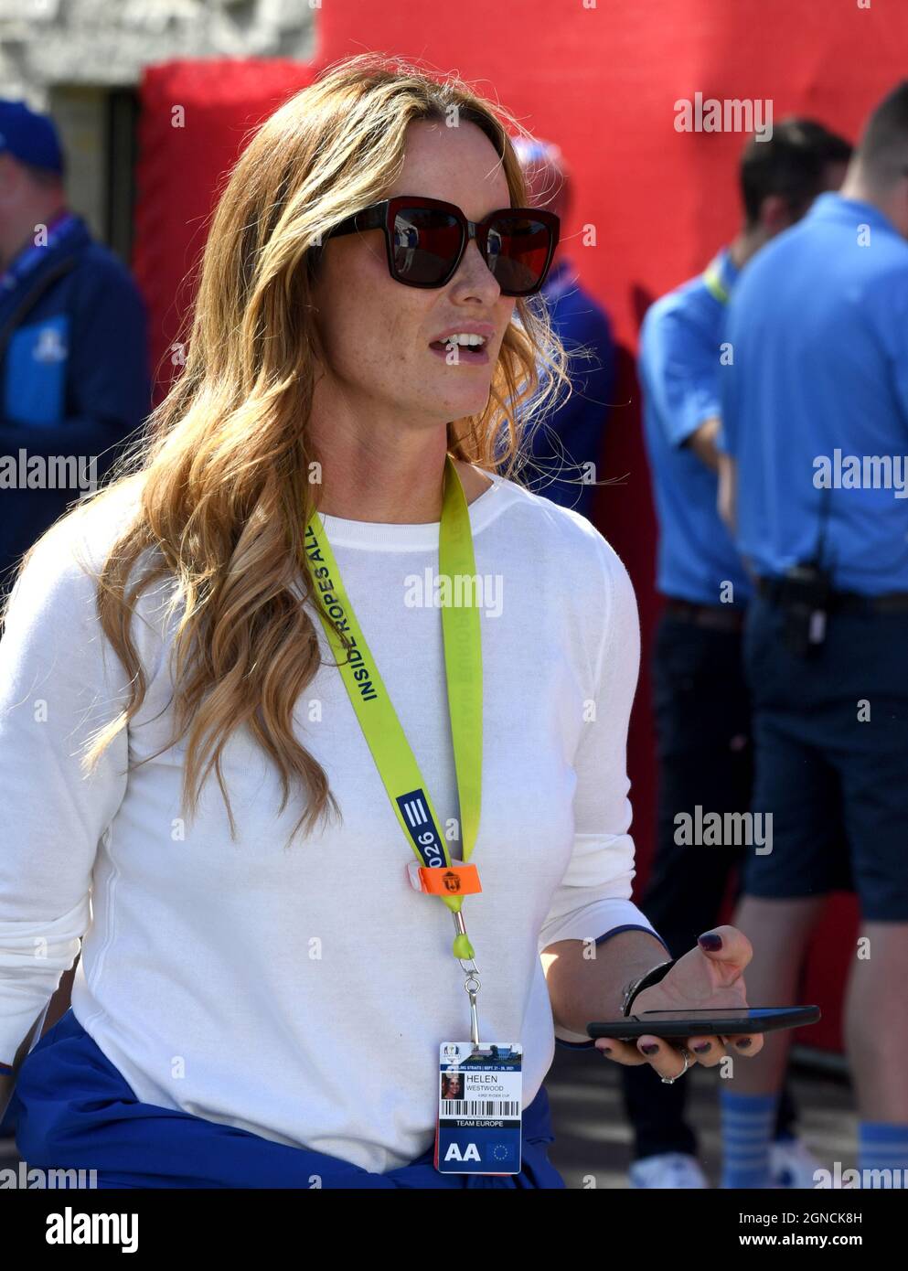 Lee Westwood's wife Helen Storey during day one of the 43rd Ryder Cup ...