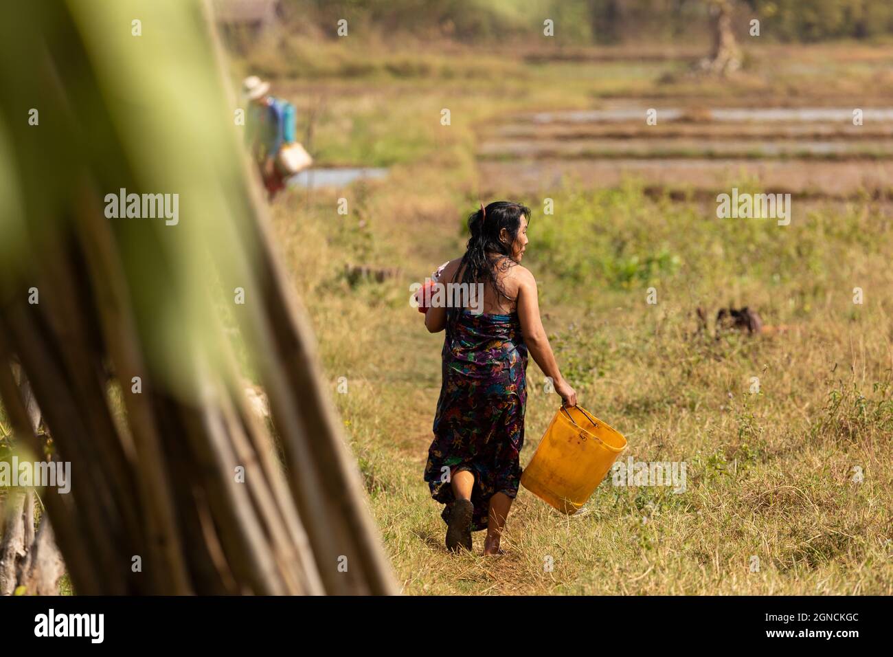 Shan State, Myanmar - Jan 05, 2020: Portrait of a Burmese woman ...