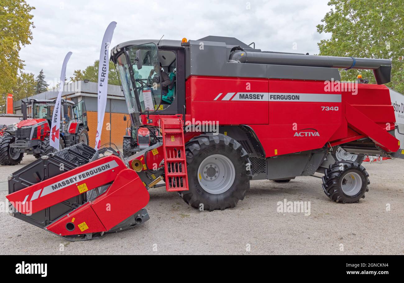 Novi Sad, Serbia - September 21, 2021: New Combine Harvester Massey ...