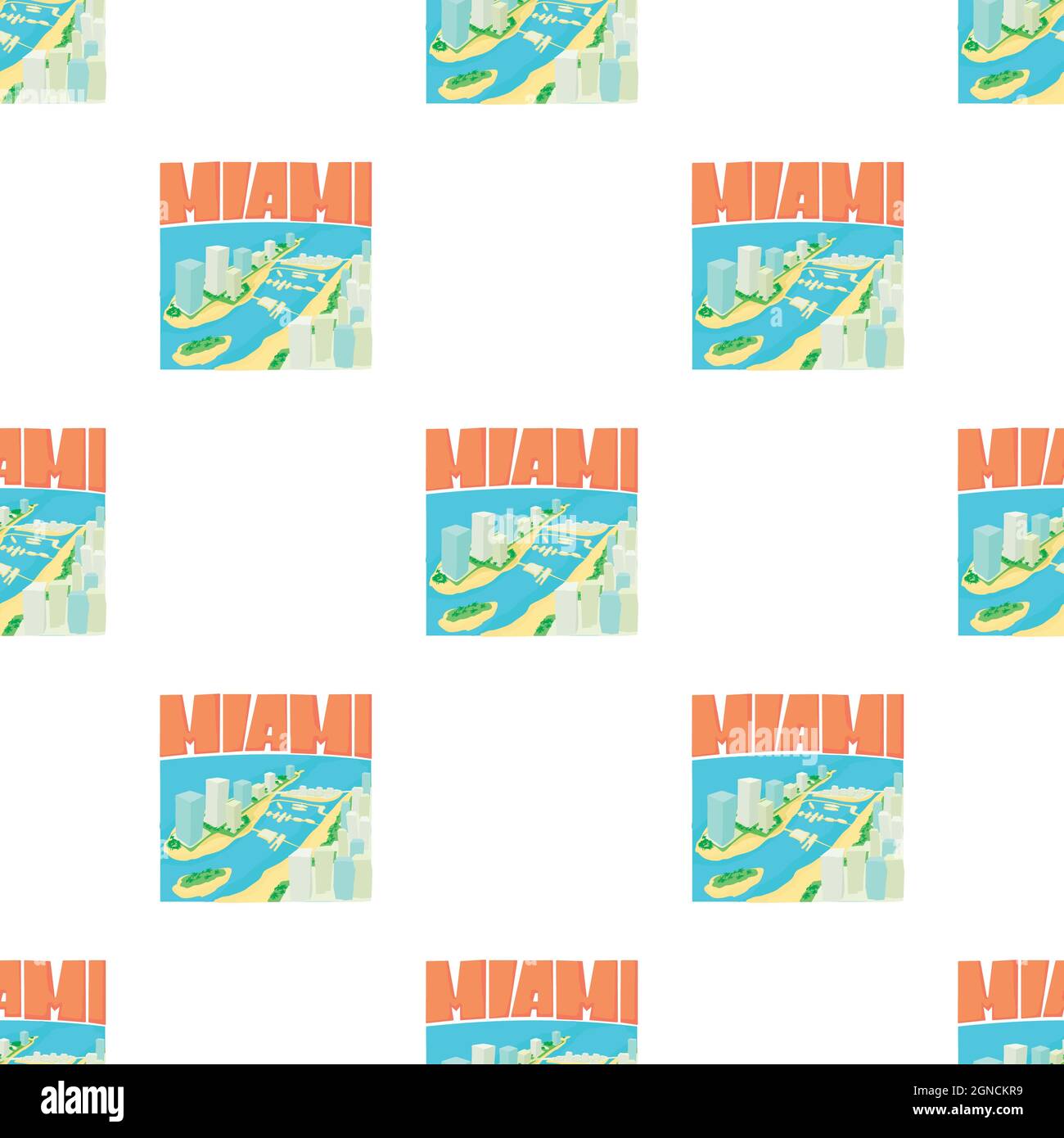 Miami city concept. Cartoon illustration of Miami city vector concept ...