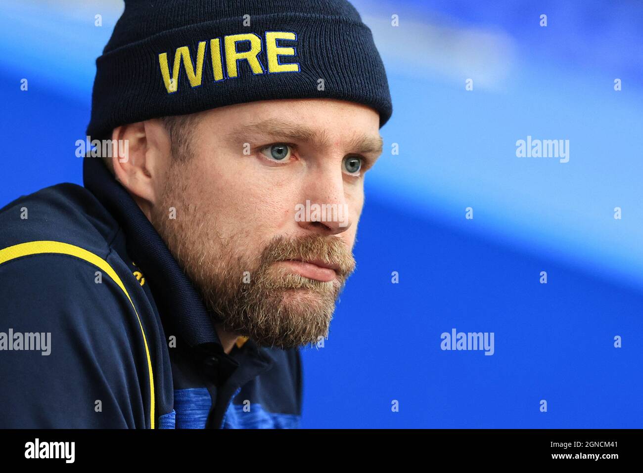 Blake Austin (6) of Warrington Wolves arrives at the Halliwell Jones ...