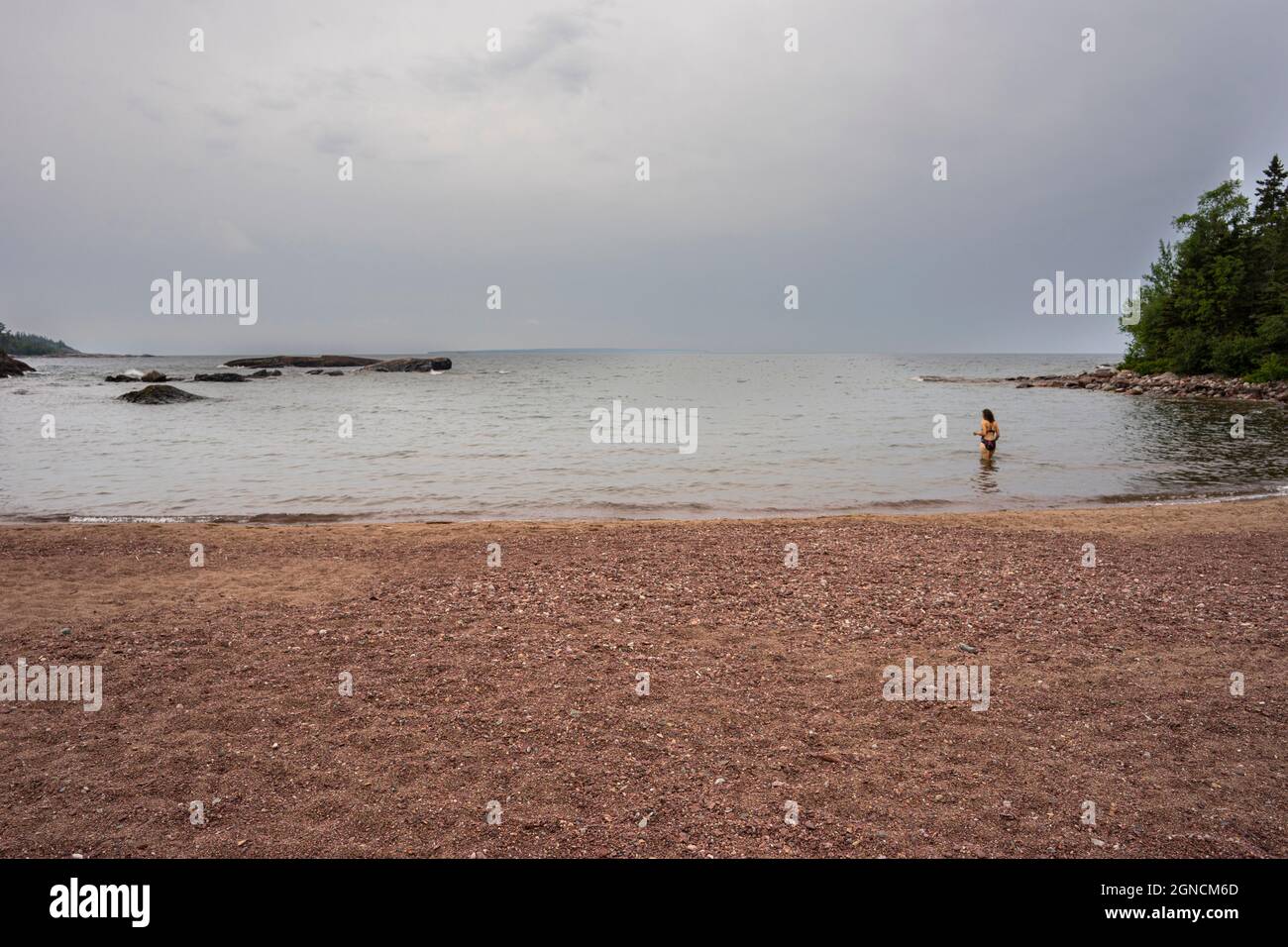 Waves rolling in on the Beach near Barrett River in Lake Superior ...
