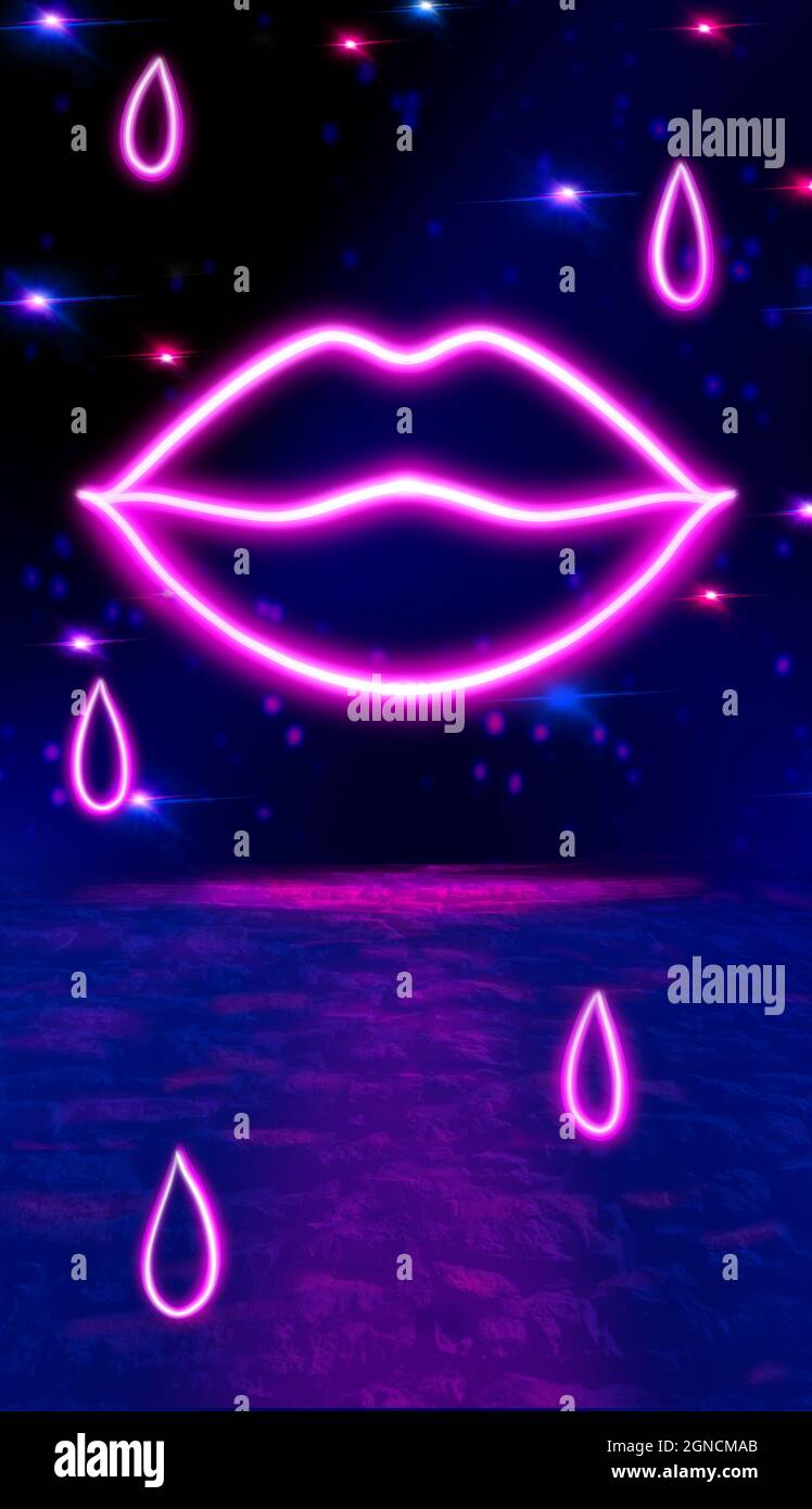Neon Lips Backgrounds