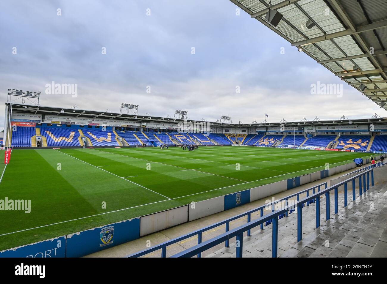 General view of The Halliwell Jones Stadium, Home of Warrington Wolves ...