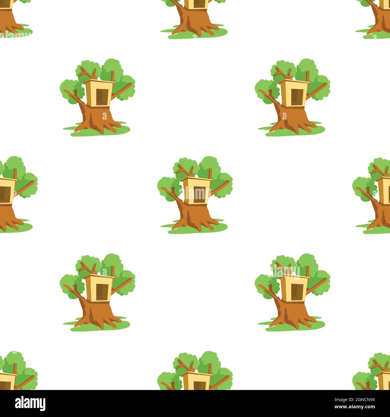 Tree house pattern seamless background texture repeat wallpaper ...