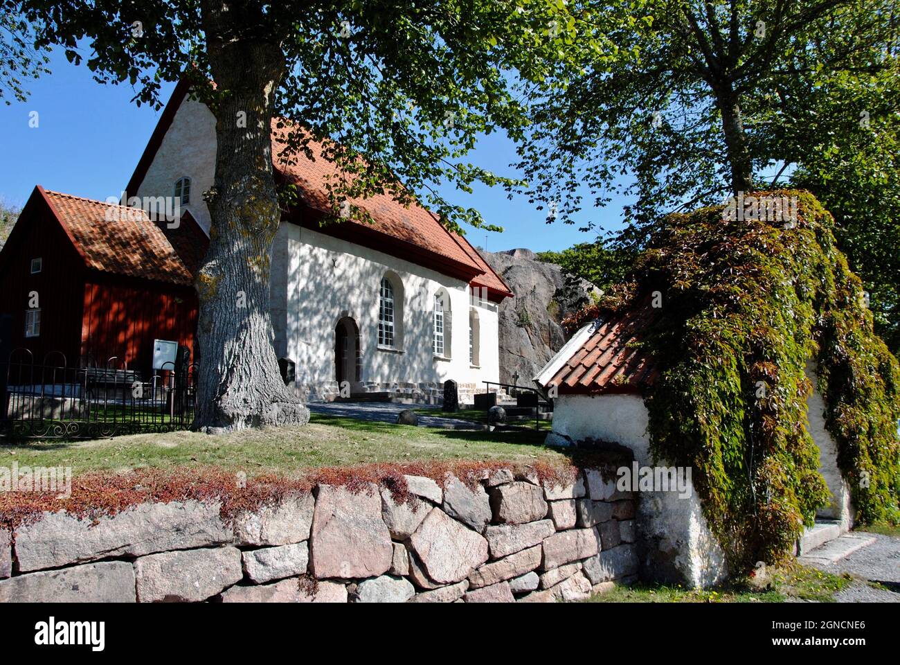 Svenneby old church and clock tower from 12th century in Tanum ...