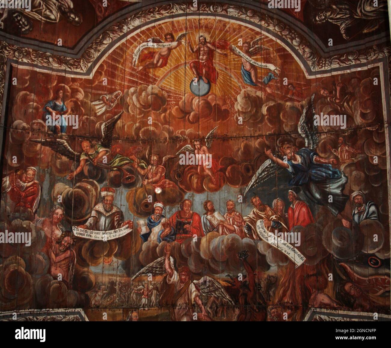 Ceiling painting in Svenneby Old Church, Tanum, Bohuslän, Sweden Stock ...