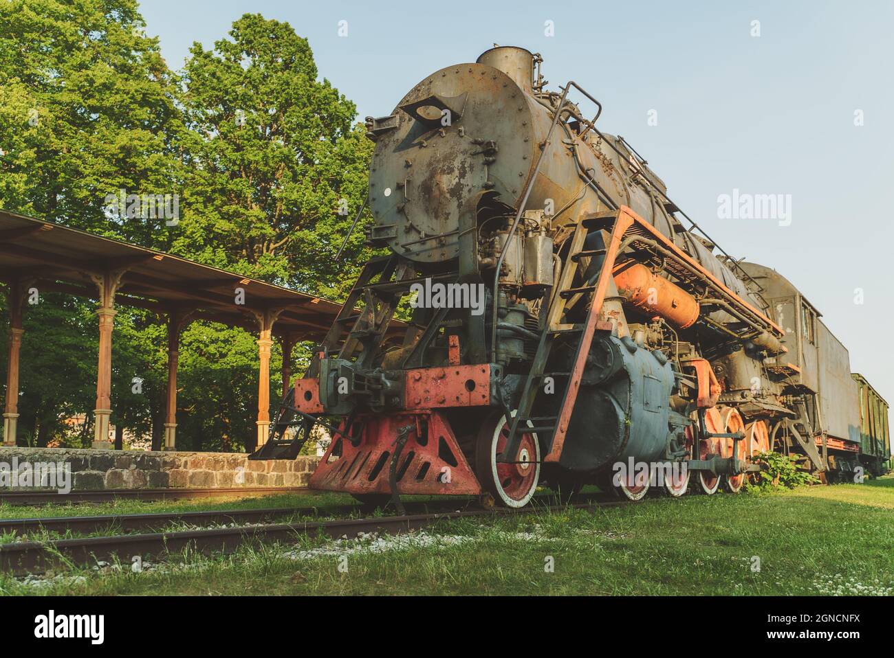 Old rusty steam locomotive in open air museum Stock Photo - Alamy