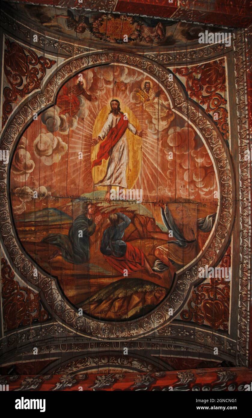 Ceiling painting in Svenneby Old Church, Tanum, Bohuslän, Sweden Stock ...