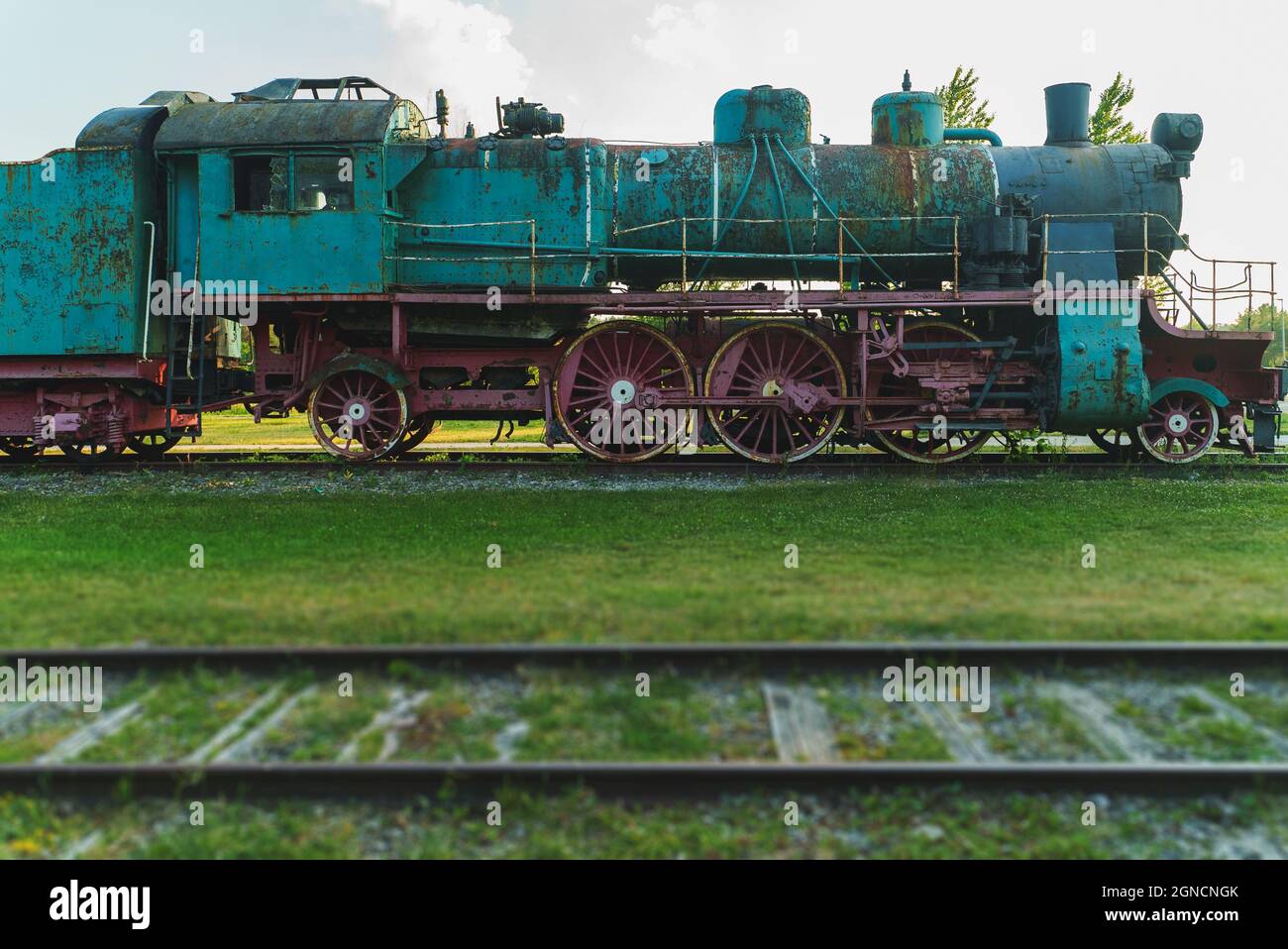 Old rusty steam locomotive in open air museum Stock Photo - Alamy