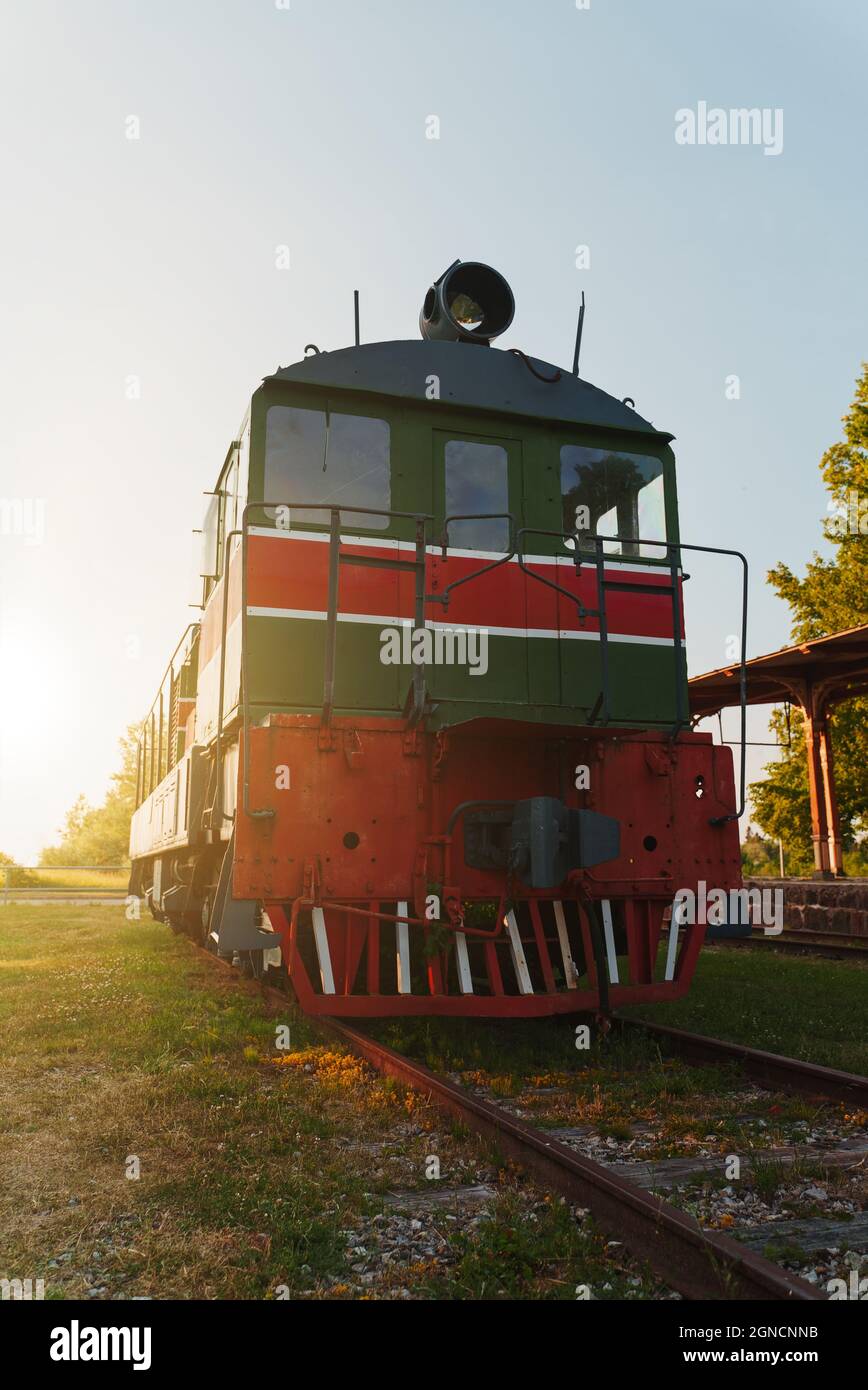 Soviet diesel locomotive in open air museum Stock Photo - Alamy