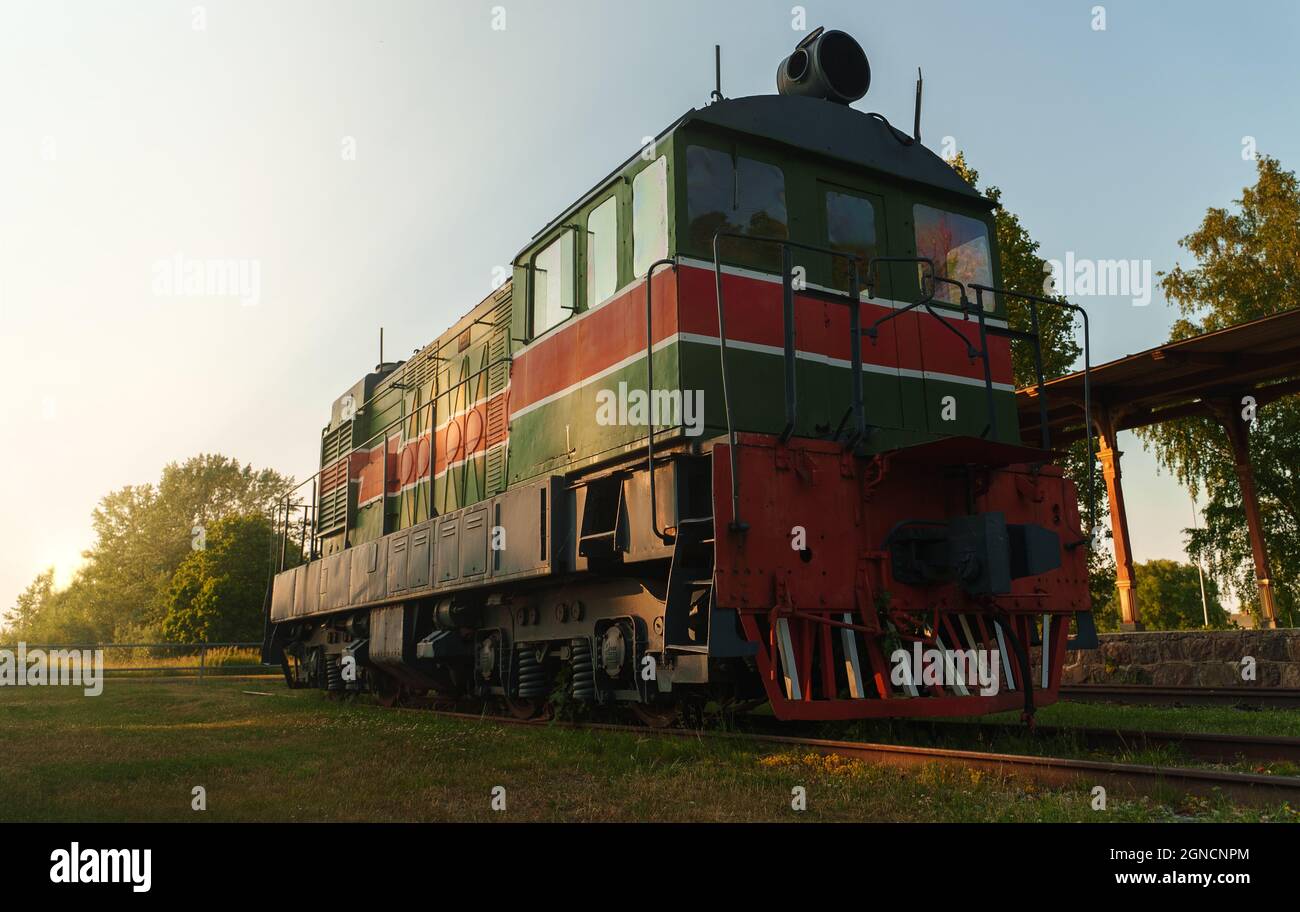 Soviet diesel locomotive in open air museum Stock Photo - Alamy