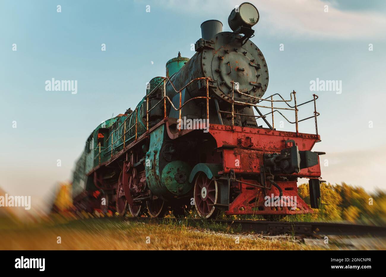 Old rusty steam locomotive in open air museum Stock Photo - Alamy
