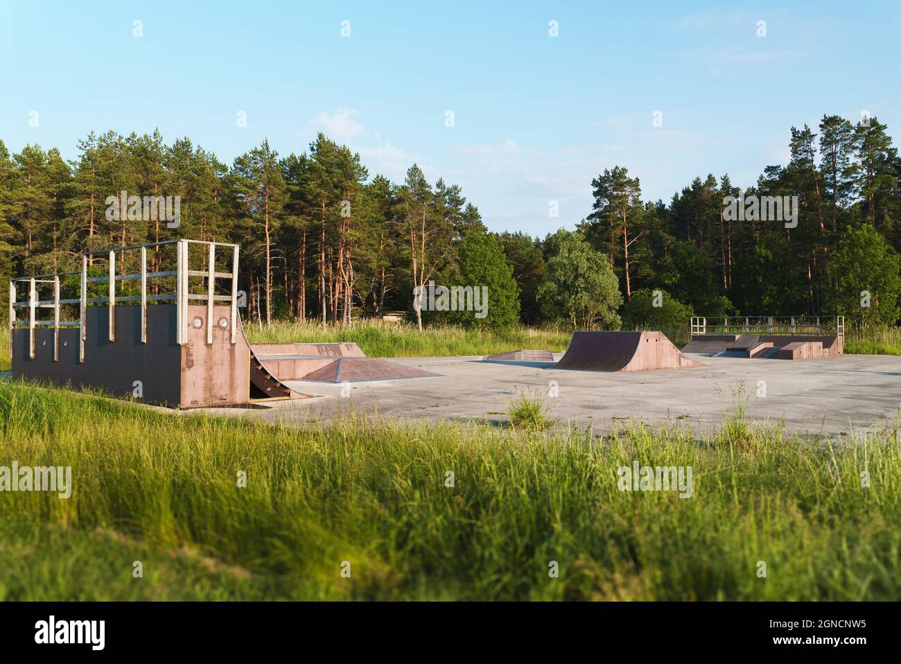 Sports wooden ramps for bmx cycling Stock Photo - Alamy