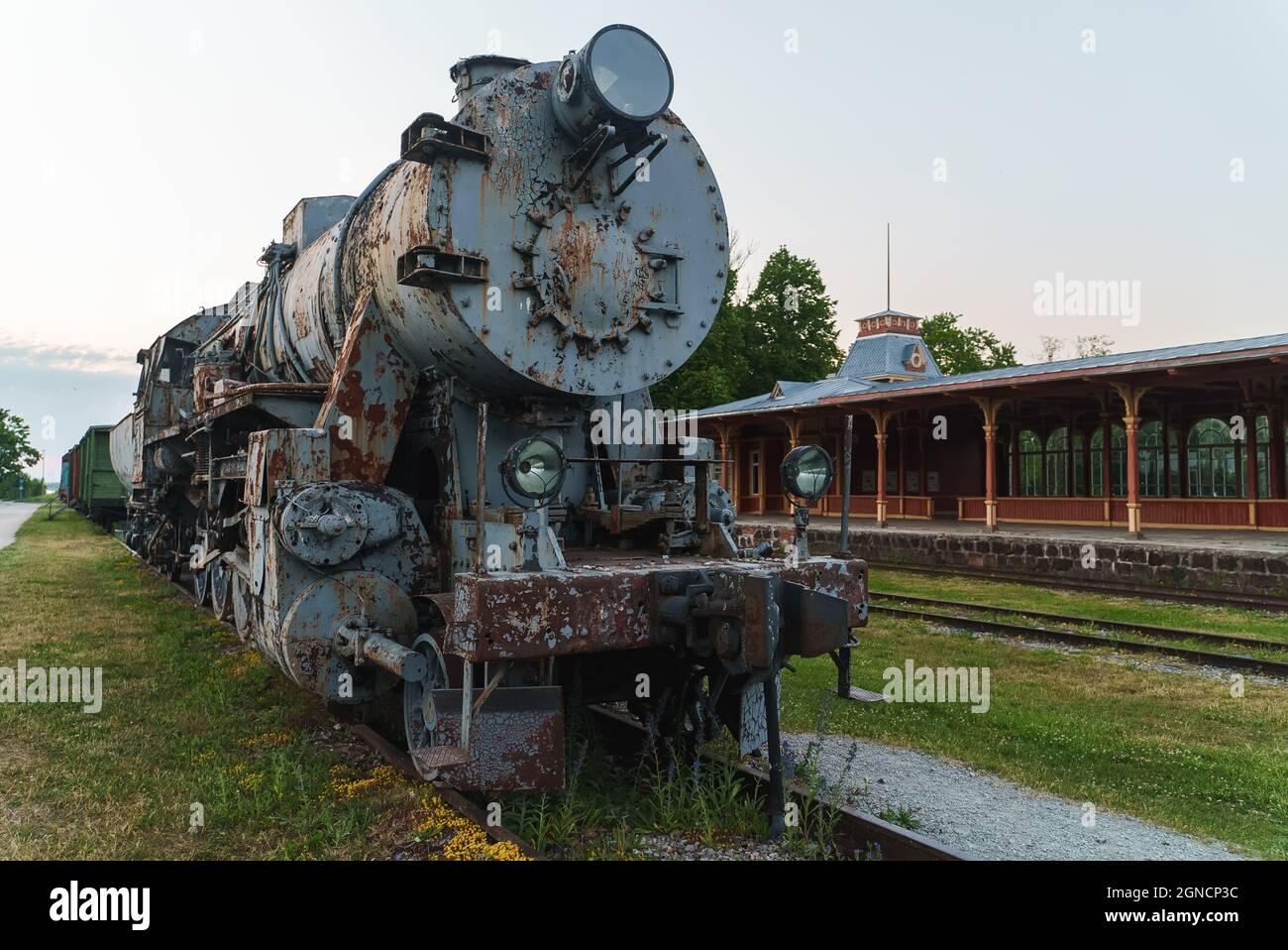 Old rusty steam locomotive in open air museum Stock Photo - Alamy