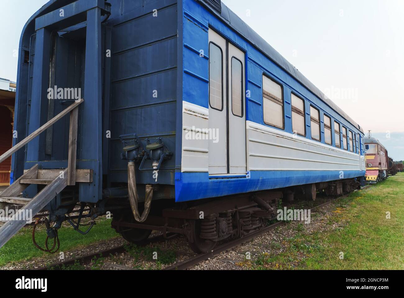 Old Soviet railway passenger carriage in open air museum Stock Photo ...