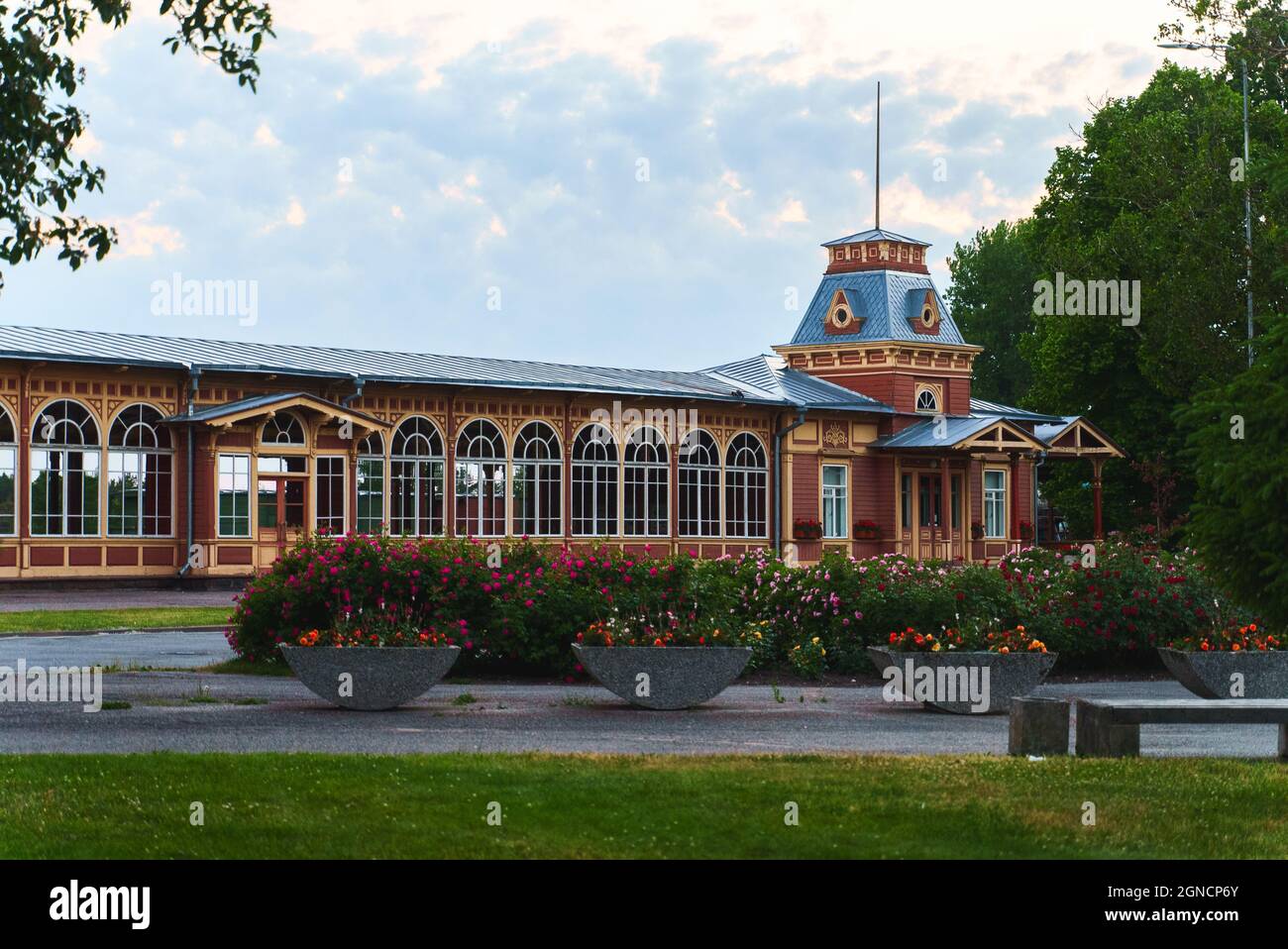 Haapsalu Railway Station exterior view Stock Photo - Alamy