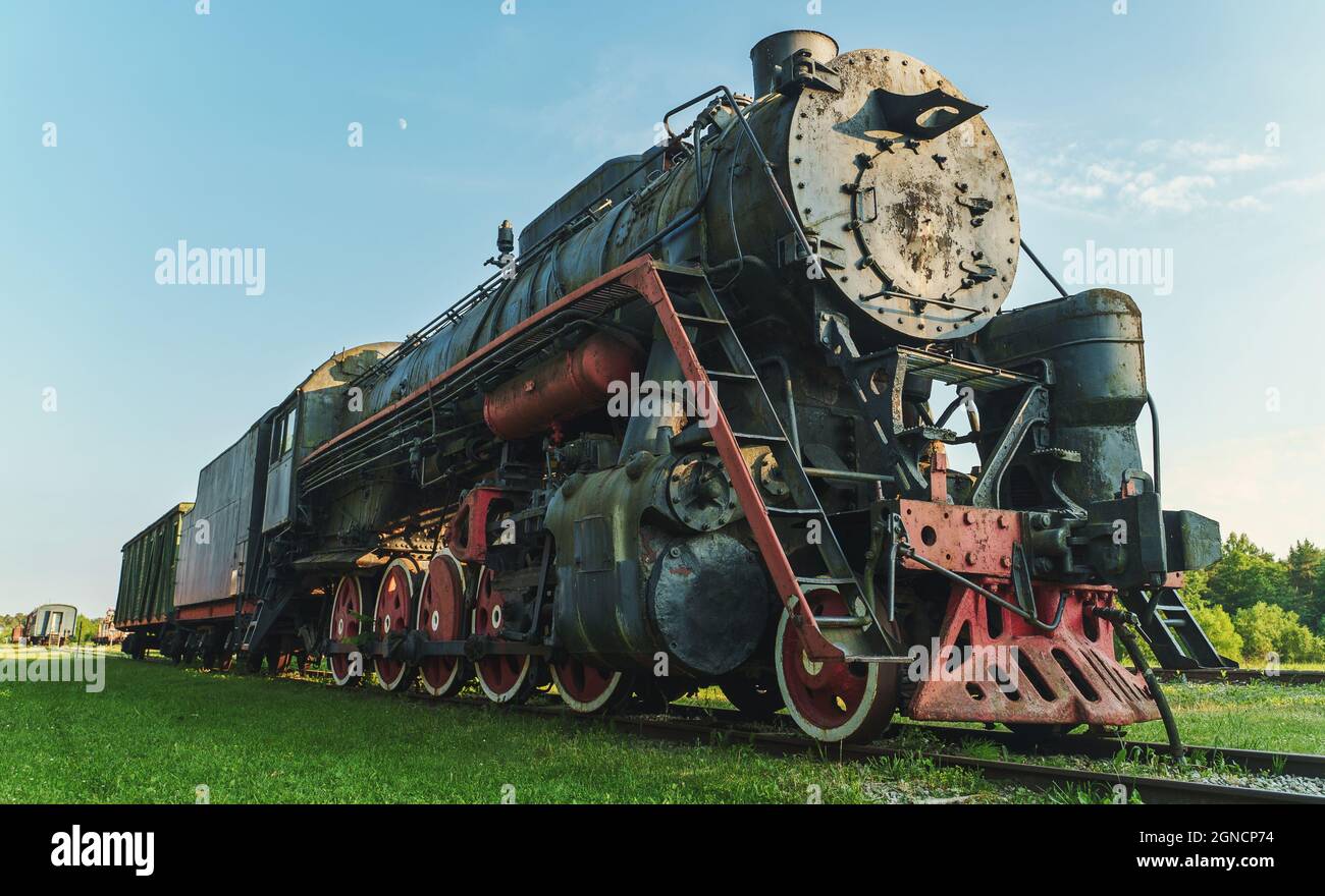 Old rusty steam locomotive in open air museum Stock Photo - Alamy