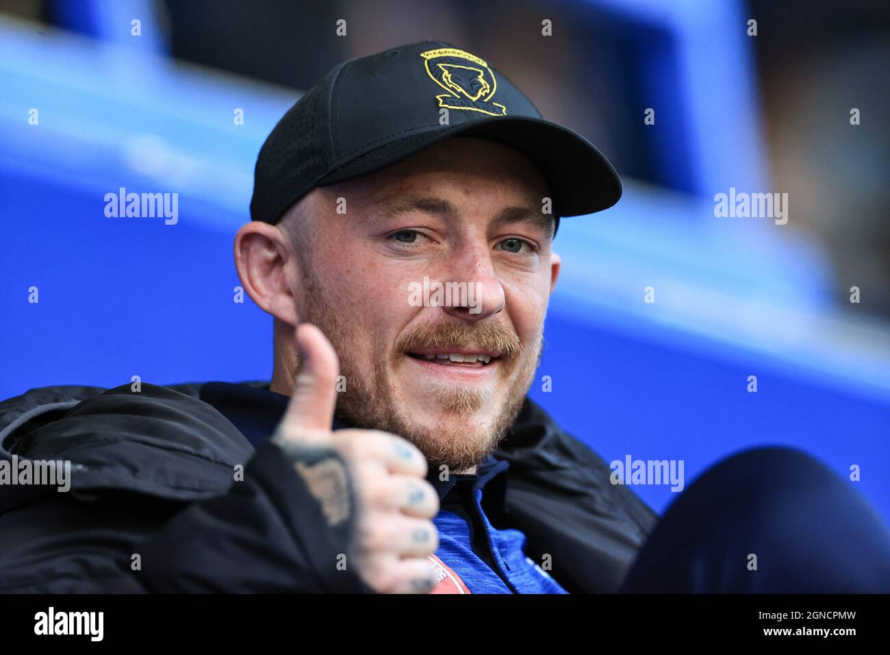 Josh Charnley (5) of Warrington Wolves giving it the thumbs-up Stock ...