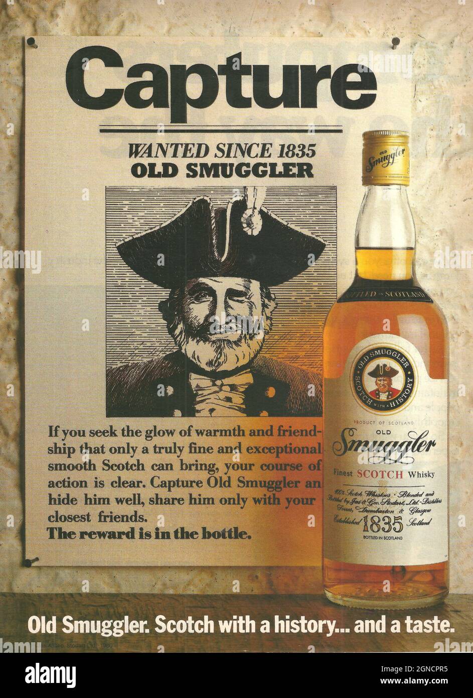 Smuggler finest premium scotch whiskey whisky vintage advert ...
