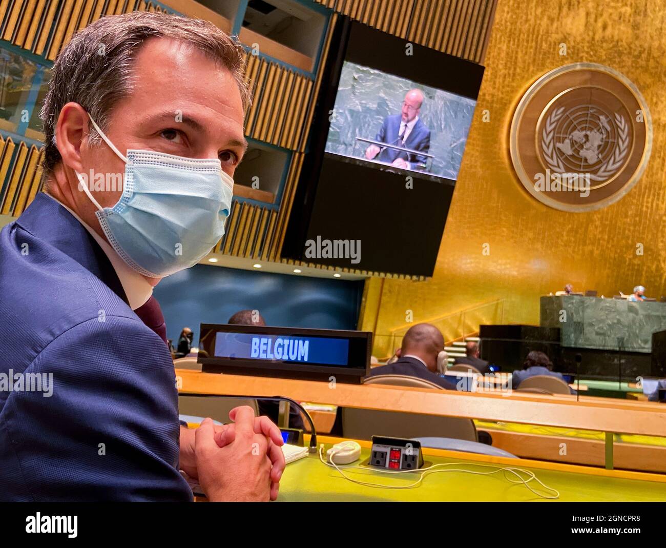 Belgian Prime Minister Alexander De Croo pictured during European ...