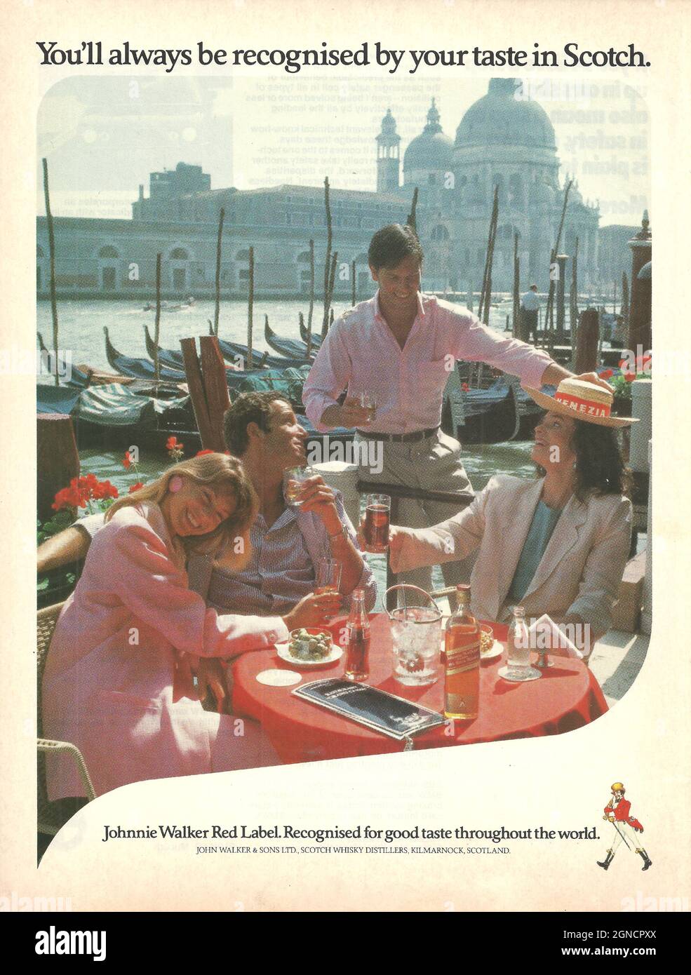 Vintage advertisement of Johnnie Walker whiskey whisky scotch red label ...