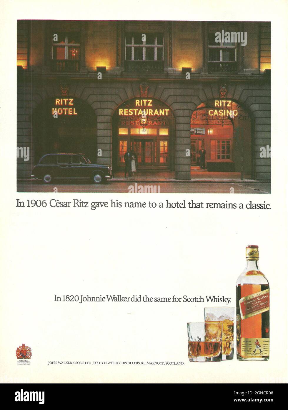 Vintage advertisement of Johnnie Walker whiskey whisky scotch red label ...
