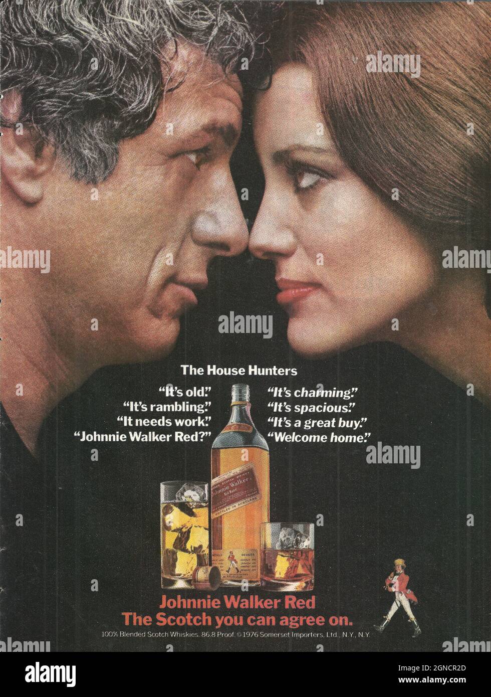 Vintage advertisement of Johnnie Walker whiskey whisky scotch red label ...