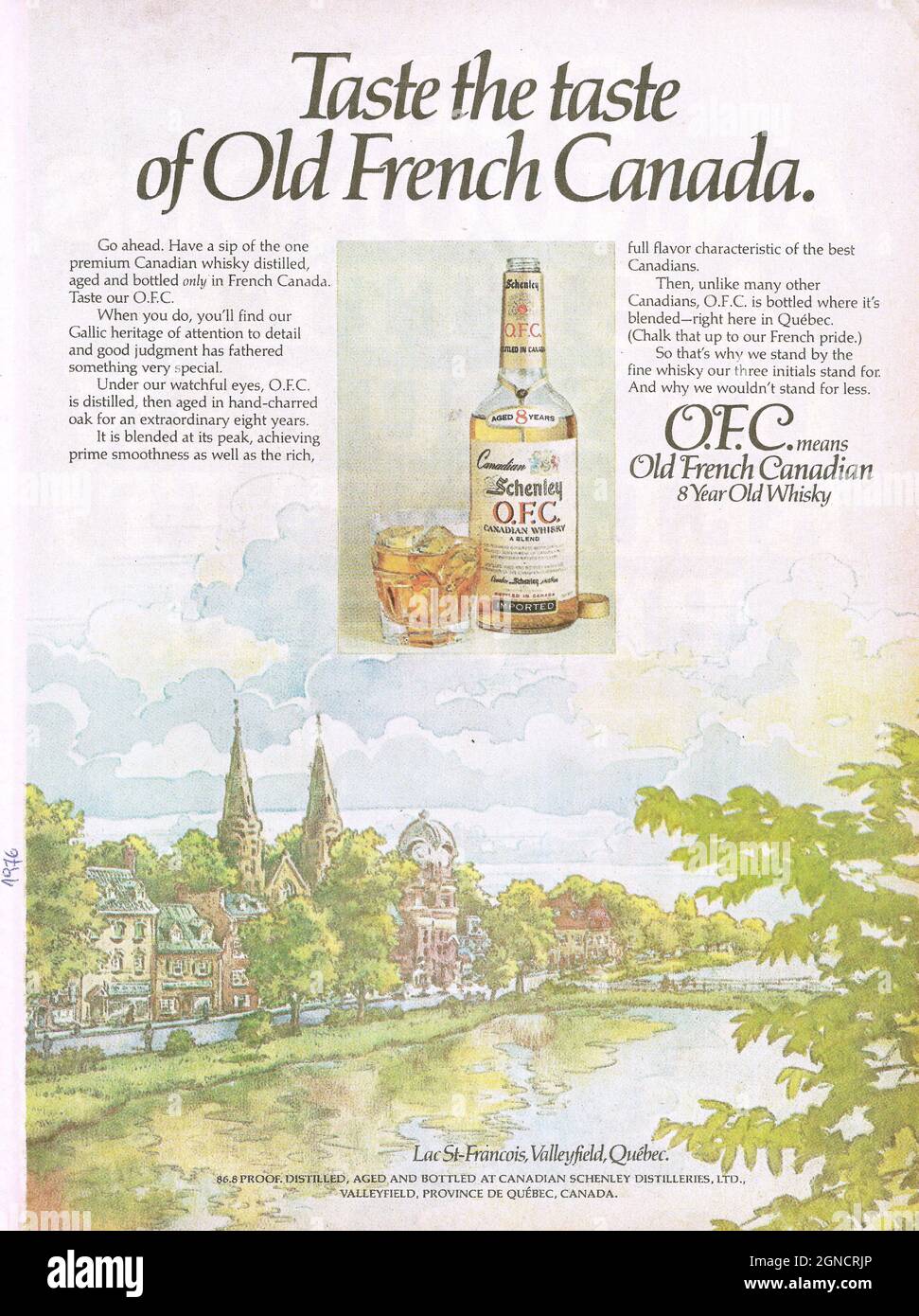 OFC Old French Canada premium canadian whiskey whisky vintage advert ...