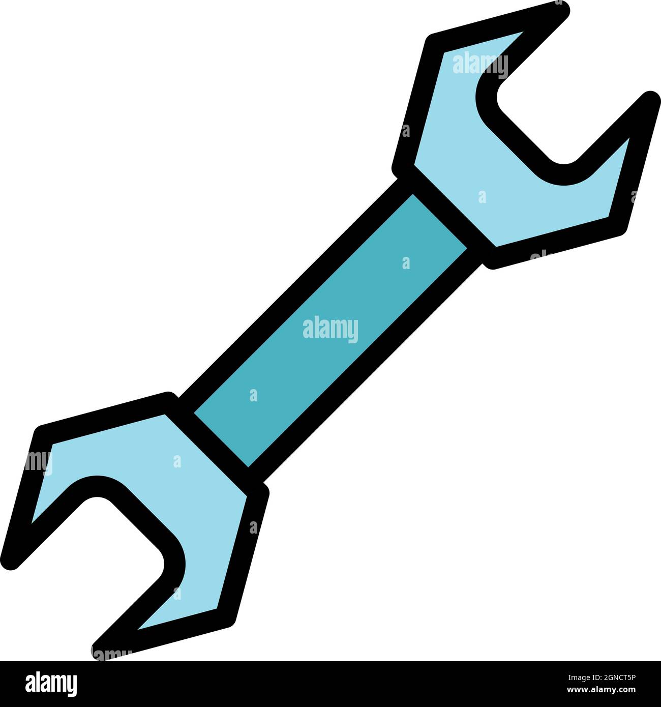 Car wrench icon. Outline car wrench vector icon color flat isolated ...