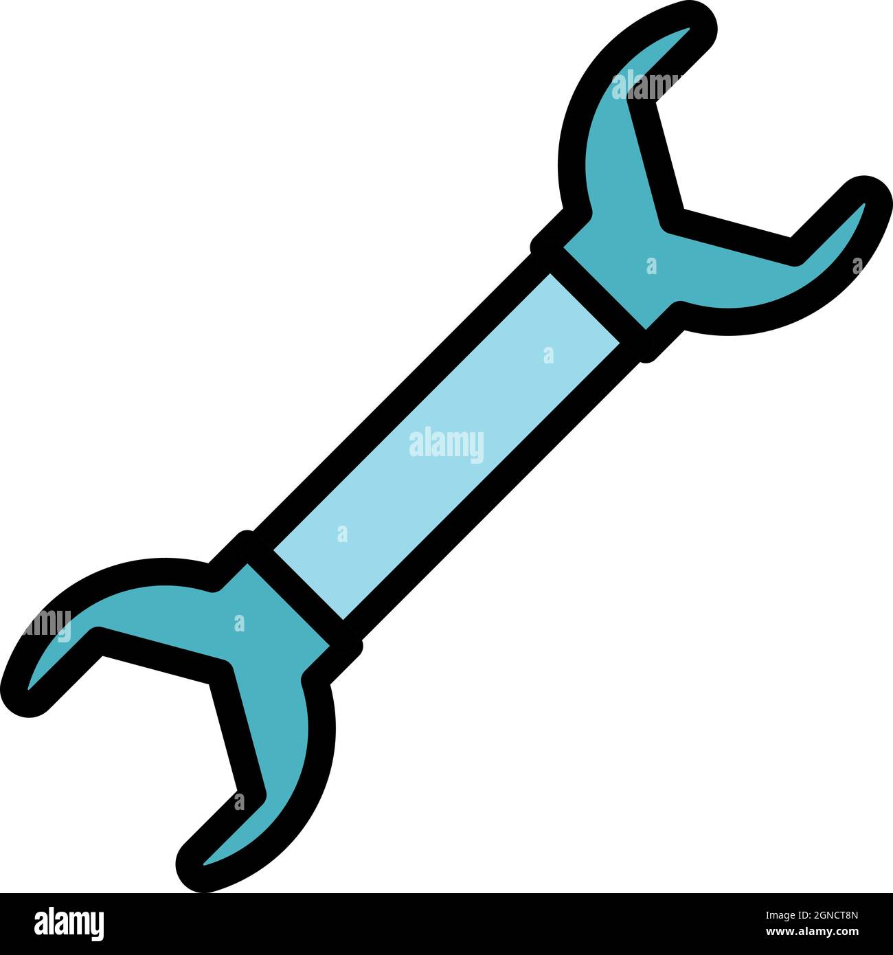 Car wrench icon. Outline car wrench vector icon color flat isolated ...
