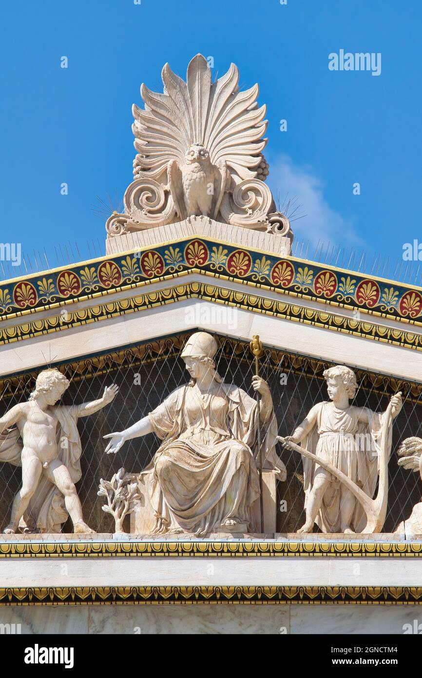Ionic-style columns, a pediment with the central theme of the goddess ...