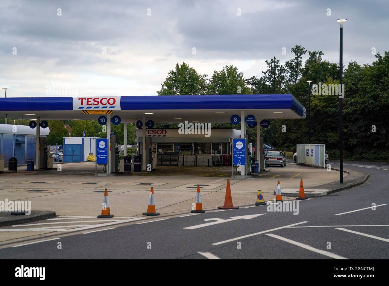 A closed Tesco Petrol station in Bracknell, Berkshire. Picture date ...