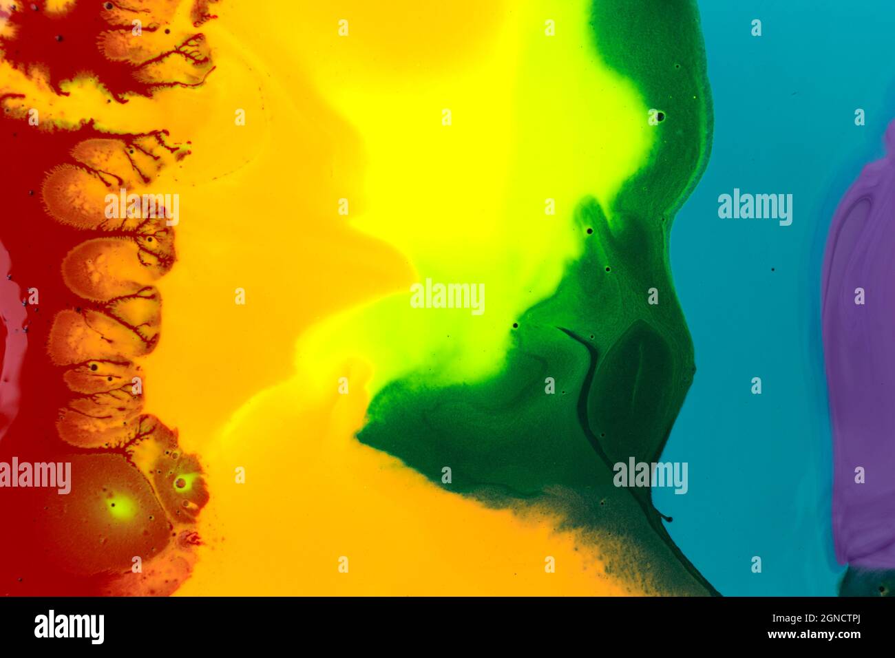 Rainbow liquid acrylic ink texture Stock Photo - Alamy