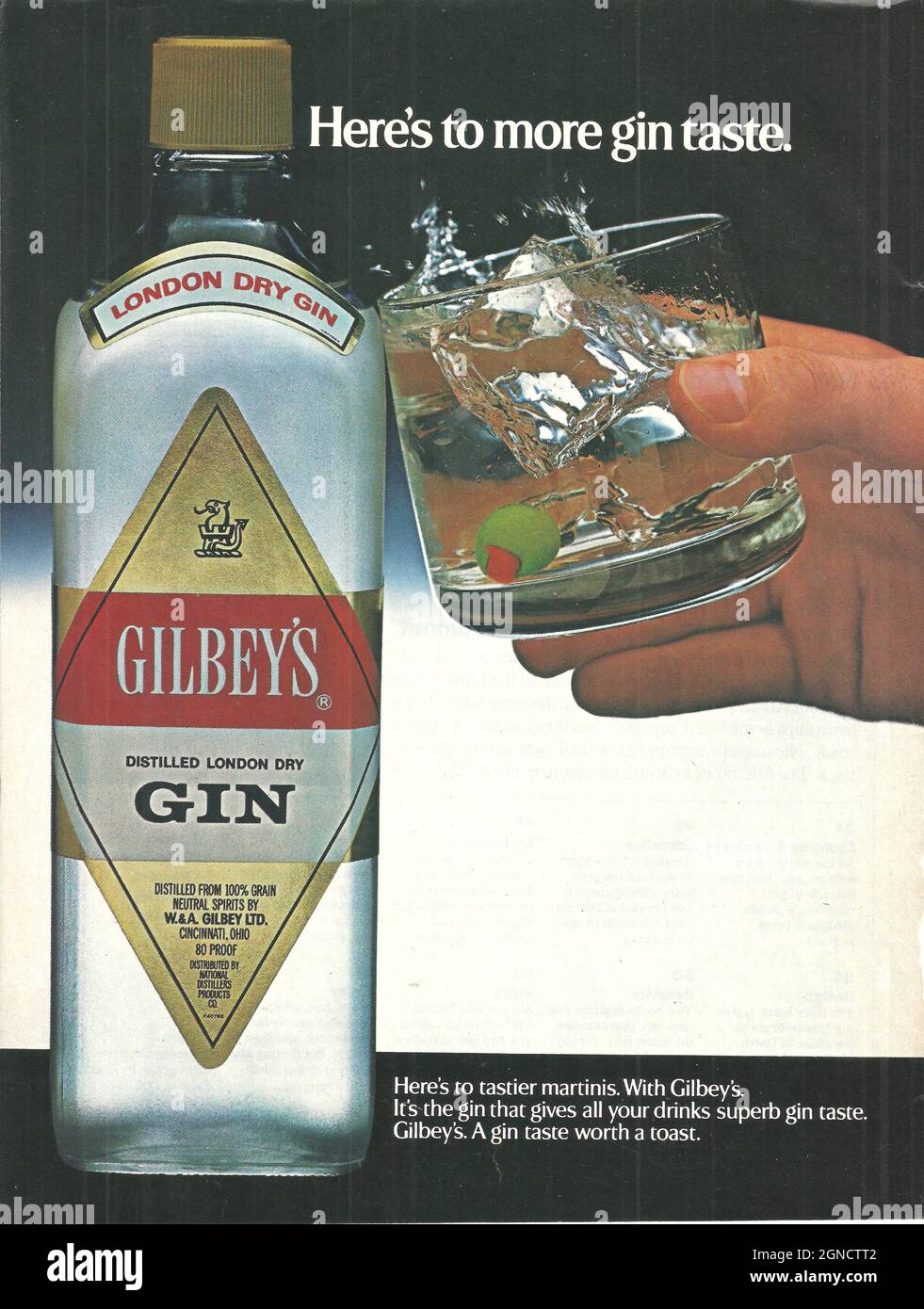 Gilbey's gin London gin vintage advert advertisement ad 1970s 1980s ...