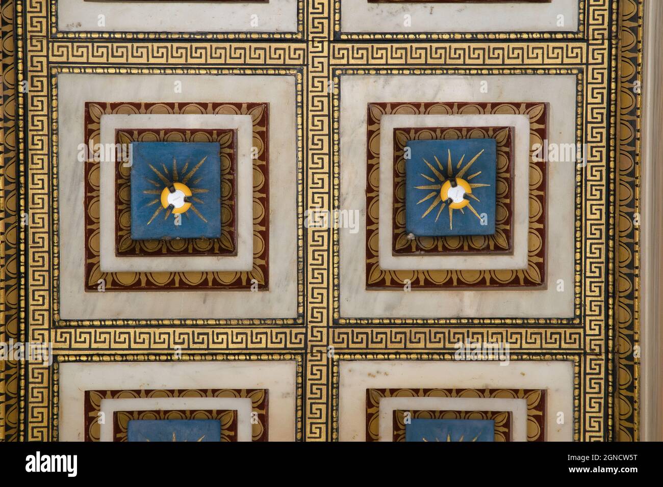 Ionic-style columns, a pediment with the central theme of the goddess ...