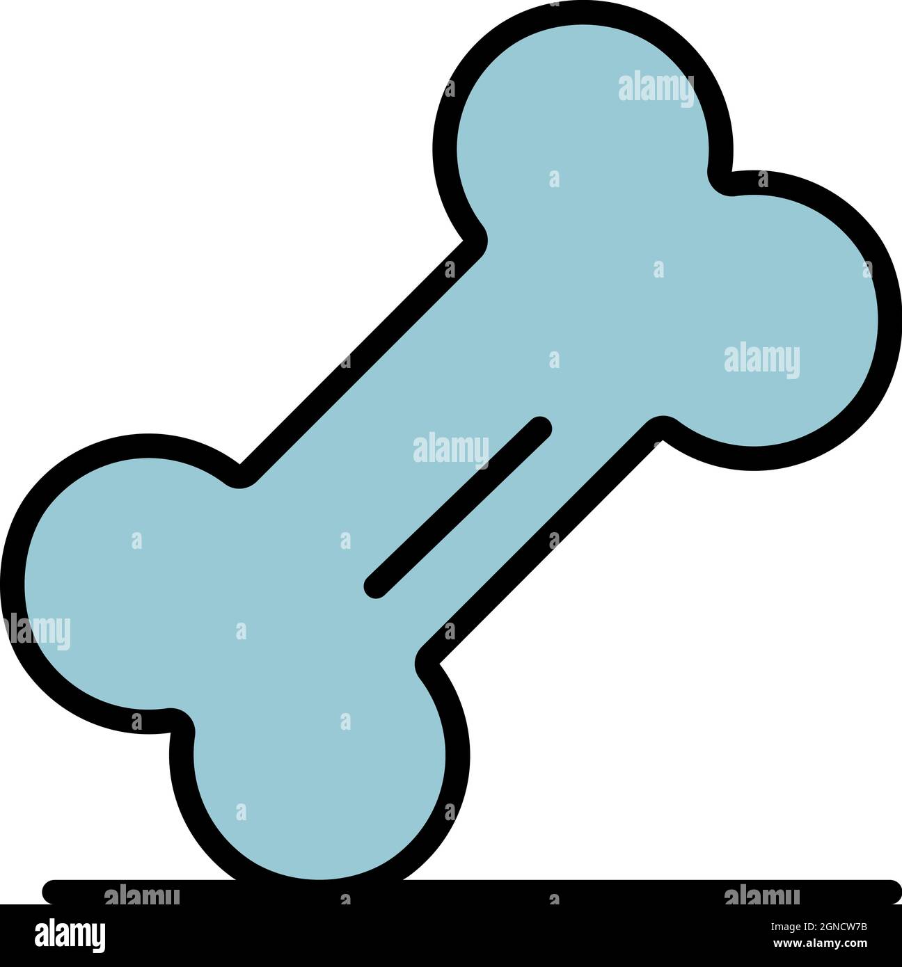 Pet bone icon. Outline pet bone vector icon color flat isolated Stock ...