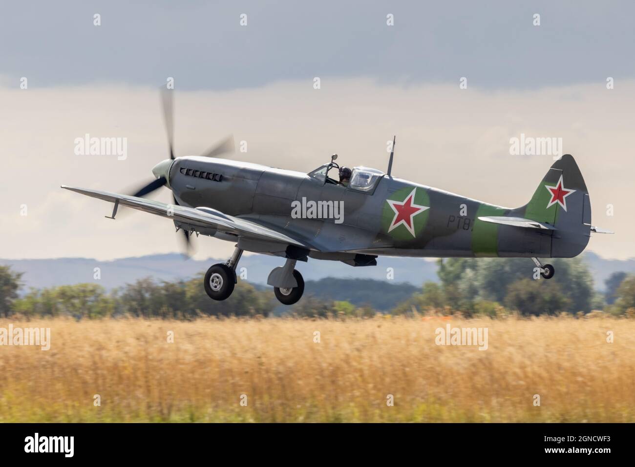 Russian Spitfire (PT879) airborne at the Abingdon Air & Country Show on ...