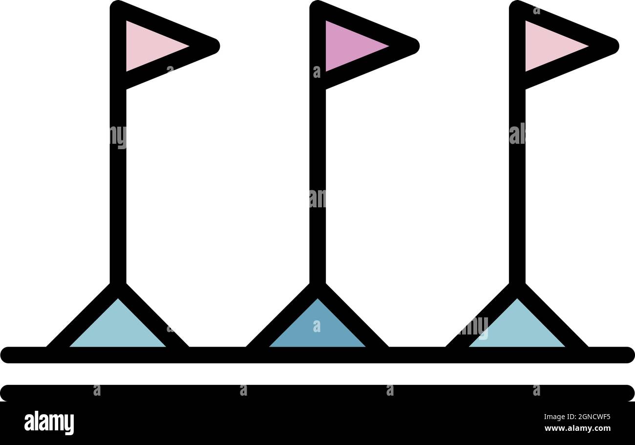 Dog agility flags icon. Outline dog agility flags vector icon color ...